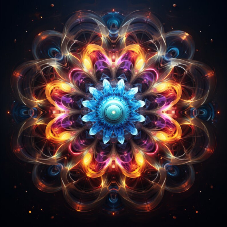 Mandala Pattern, Zen 440hz Cymatic, Bundle of 5 PNG Files for Wall Art ...