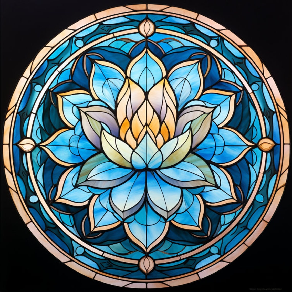 Zen Garden, Stained Glass, Bundle of 5 PNG Files for Wall Art, Digital ...