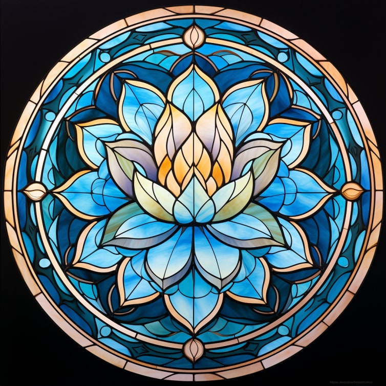 Zen Garden, Stained Glass, Bundle of 5 PNG Files for Wall Art, Digital ...