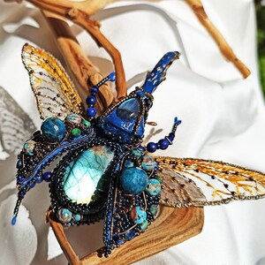 Handmade Bejeweled Hercules Beetle BROOCH - Etsy