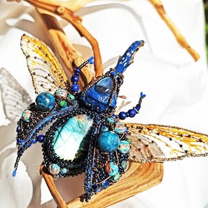 Handmade Bejeweled Hercules Beetle BROOCH - Etsy