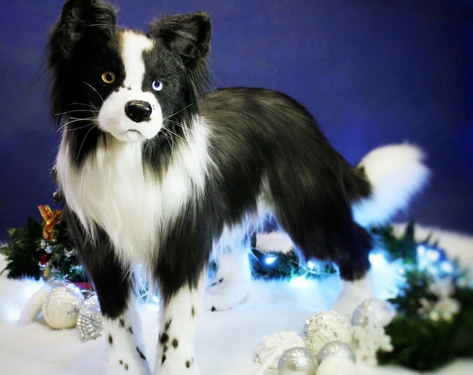 BIG DOG Border Collie Custom Stuffed Dog, Plush Toy, Dog Stuffed Animal ...