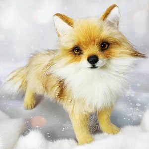 Felt 3D FOX STATUE, Felt Fox, Replica Fox, Cat Lover Gift, Wild Cat Toy ...