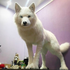 BIG REALISTIC WOLF Plushie Made to Order, Plush Toy, 3D Realistic Wolf ...