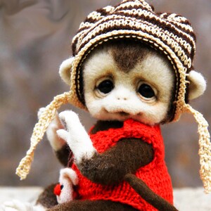 Realistic MONKEY KROKHA, MINI Sculpture, Felt Monkey, Realistic Monkey ...