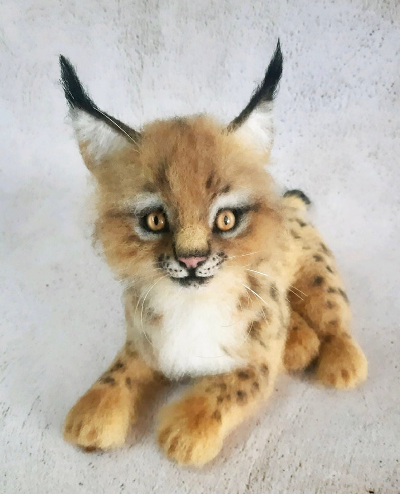 LYNX Kitten Needle Felted, Collectible Realistic Animals, Handmade ...