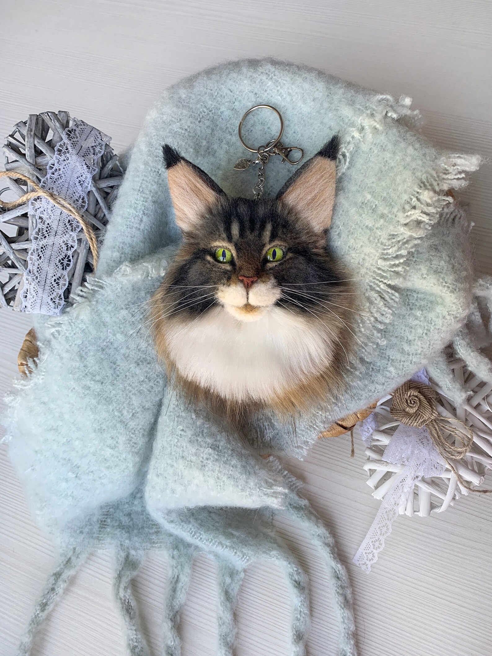 CUSTOM CAT KEY Chain Portrait From Photo, Cat Face Charm, Cat Portrait ...