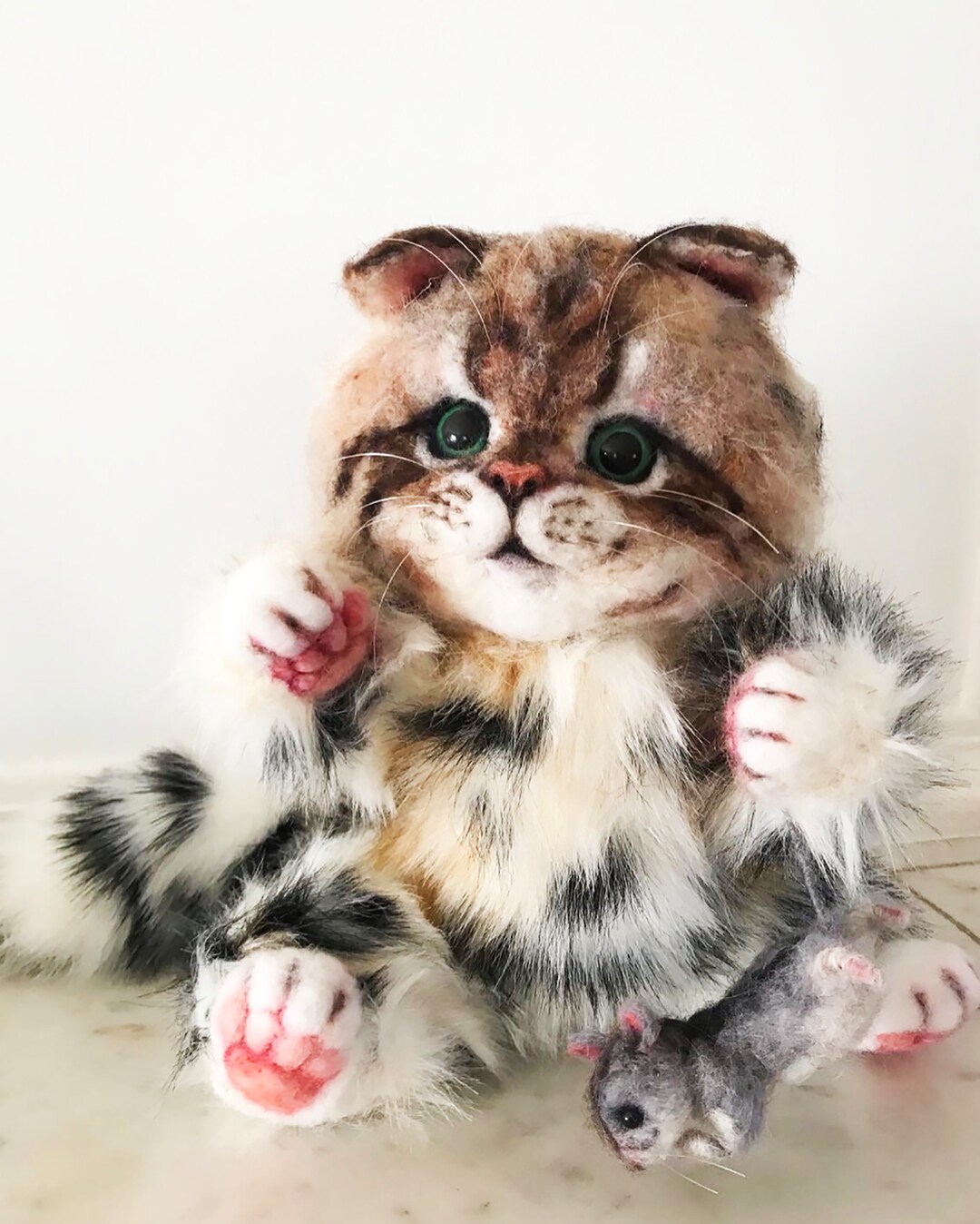 CAT & MOUSE Needle Felted, Handmade One of a Kind Gift for a Man ...