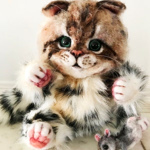 CAT & MOUSE Needle Felted, Handmade One of a Kind Gift for a Man ...