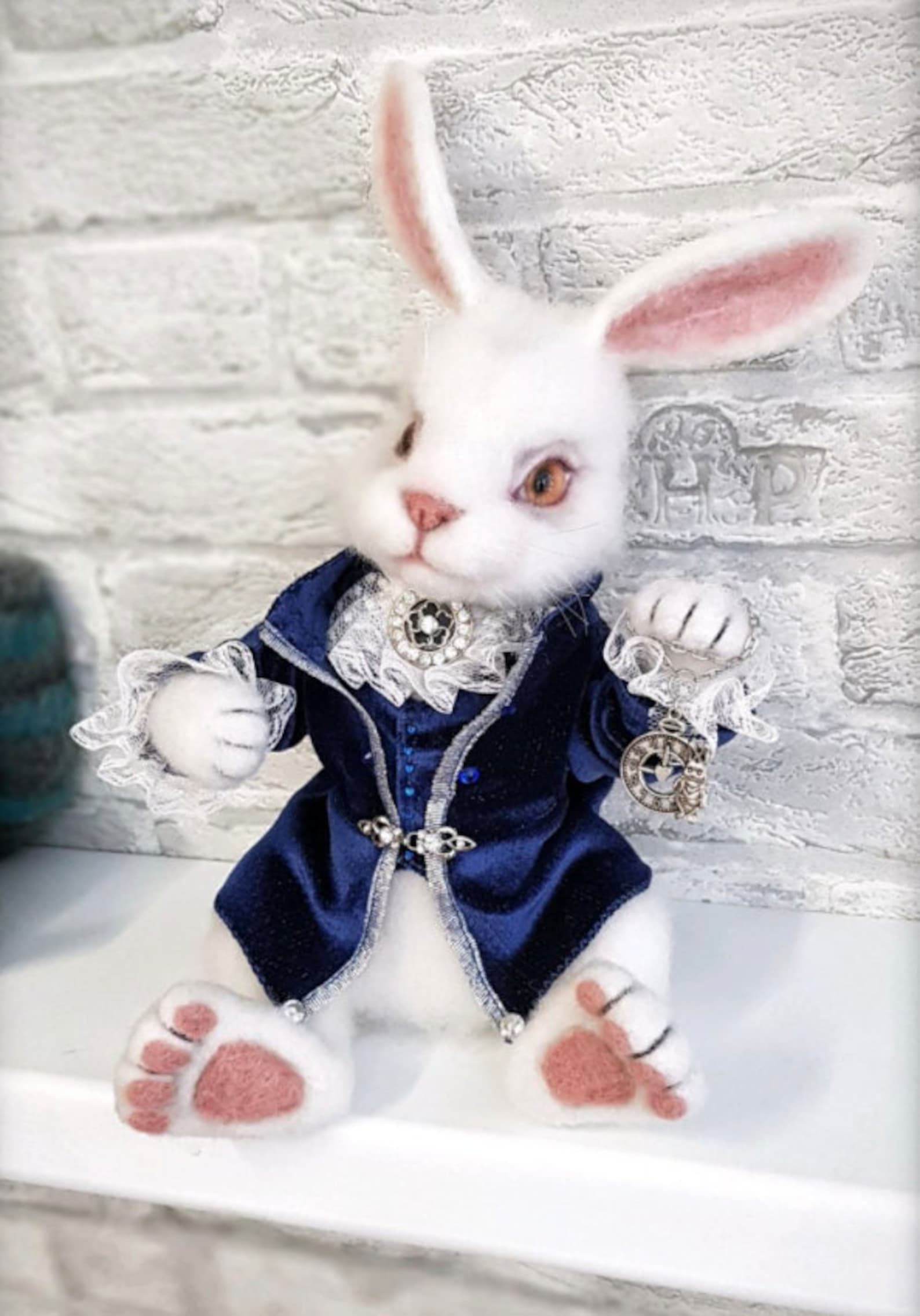 WHITE RABBIT From Alice in Wonderland Needle Felted Rabbit | Etsy