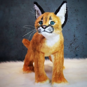 BIG CARACAL Plush Toy Made to Order, 3D Realistic Wild Cat Plushie ...