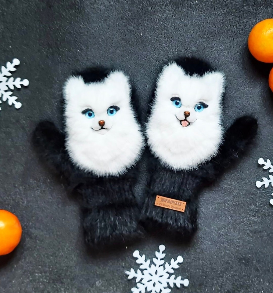 DOG MITTENS, Mittens With Dogs, Gloves for Women, Mittens Christmas ...