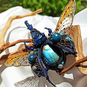 Handmade Bejeweled Hercules Beetle BROOCH - Etsy
