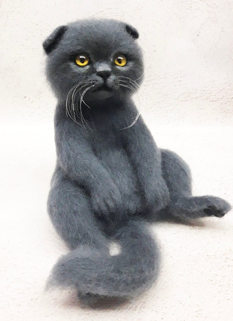 CAT VASYA Needle Felted Collectible Realistic Animals | Etsy