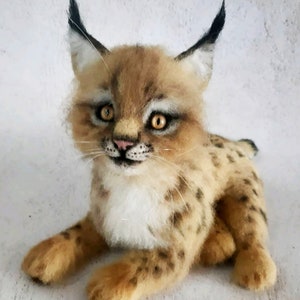 LYNX Kitten Needle Felted, Collectible Realistic Animals, Handmade ...