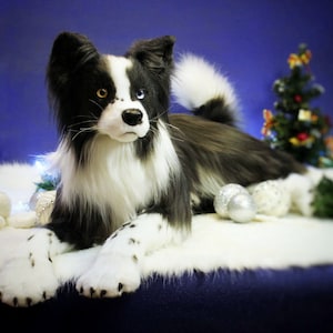 BIG DOG Border Collie Custom Stuffed Dog, Plush Toy, Dog Stuffed Animal ...