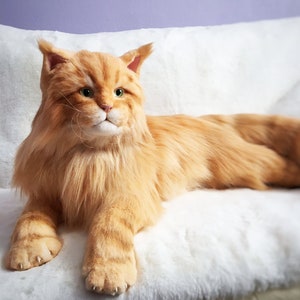 BIG MAINE COON Plush, Cat Plush Toy Made to Order, 3D Realistic Cat ...