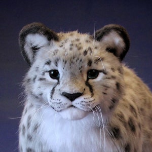 BIG SNOW LEOPARD Plush Toy, Cat Stuffed Animal, Weighted Plush, Snow ...