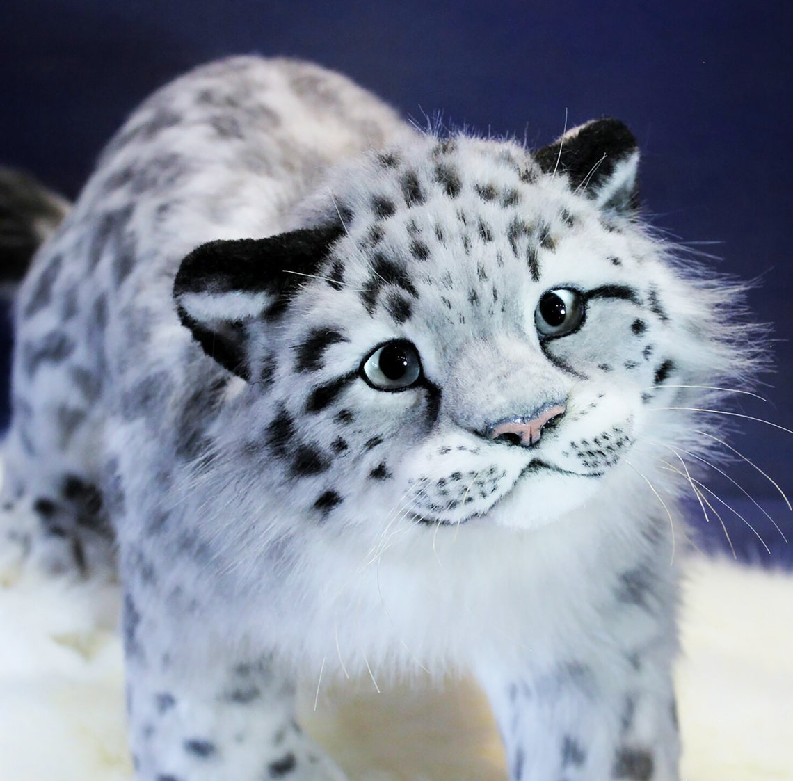 BIG SNOW LEOPARD Plush Toy Made to Order, Stuffed Animal, Realistic Art ...