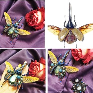 Handmade Bejeweled Hercules Beetle BROOCH - Etsy