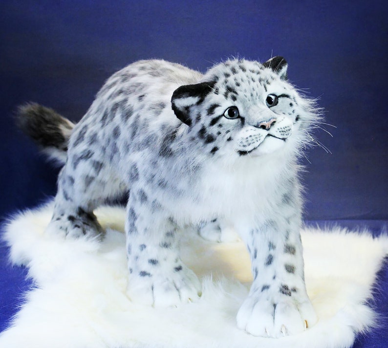 BIG SNOW LEOPARD Plush Toy Made to Order, Stuffed Animal, Realistic Art ...