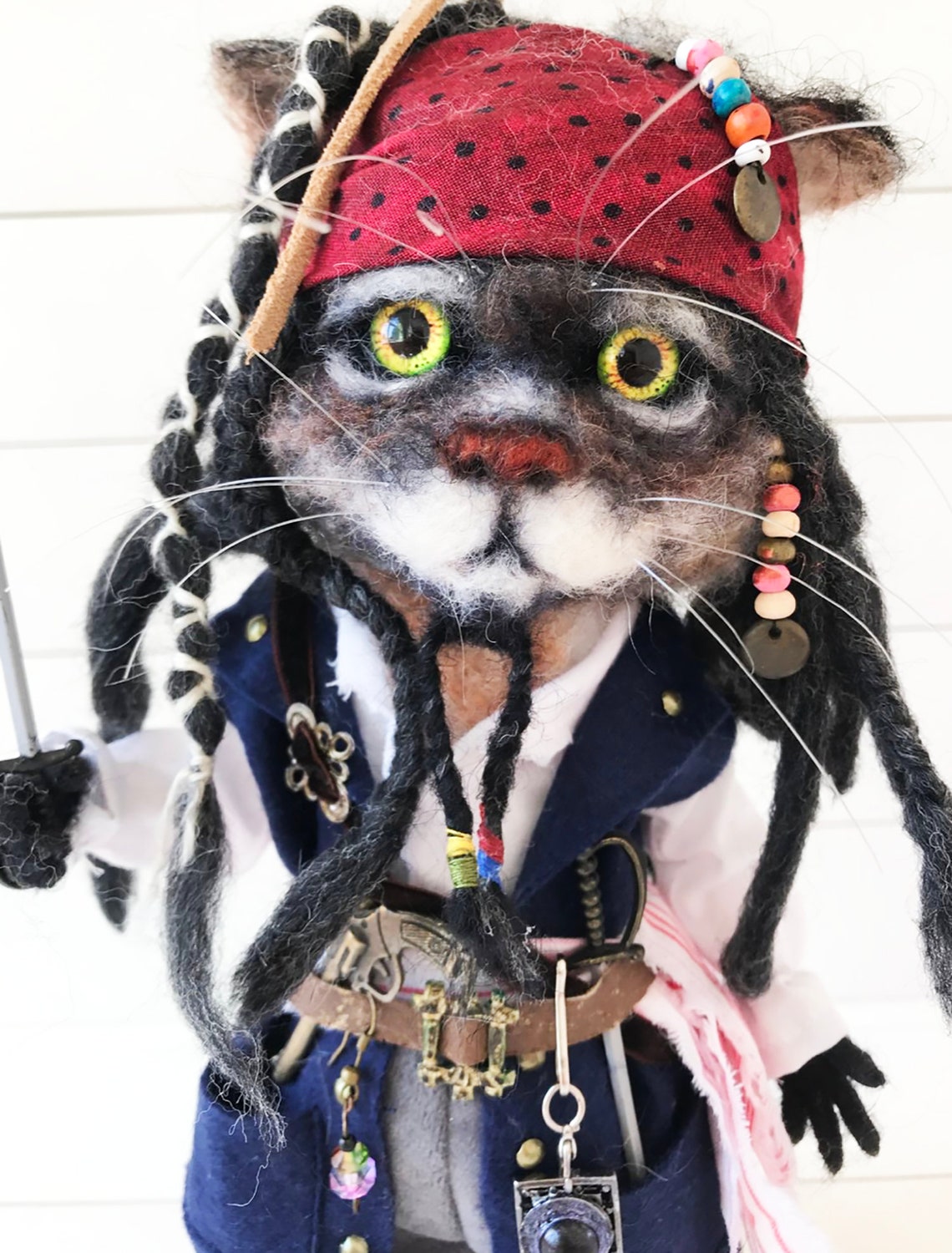 CAT JACK SPARROW From Pirates of the Caribbean Needle Felted, Handmade ...