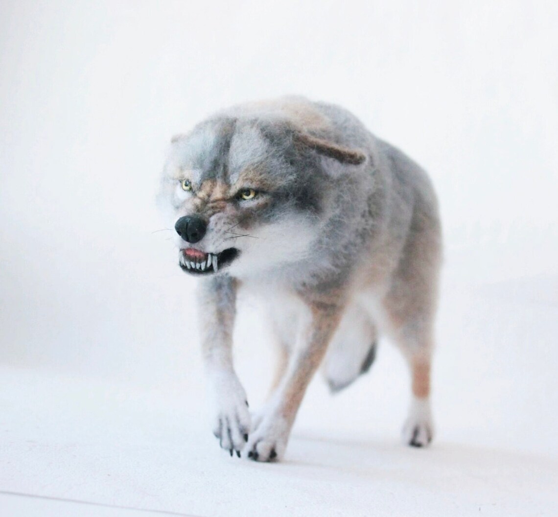 CUSTOM WOLF GERDA Felted Wolf Replica Wolf Pet Portrait | Etsy