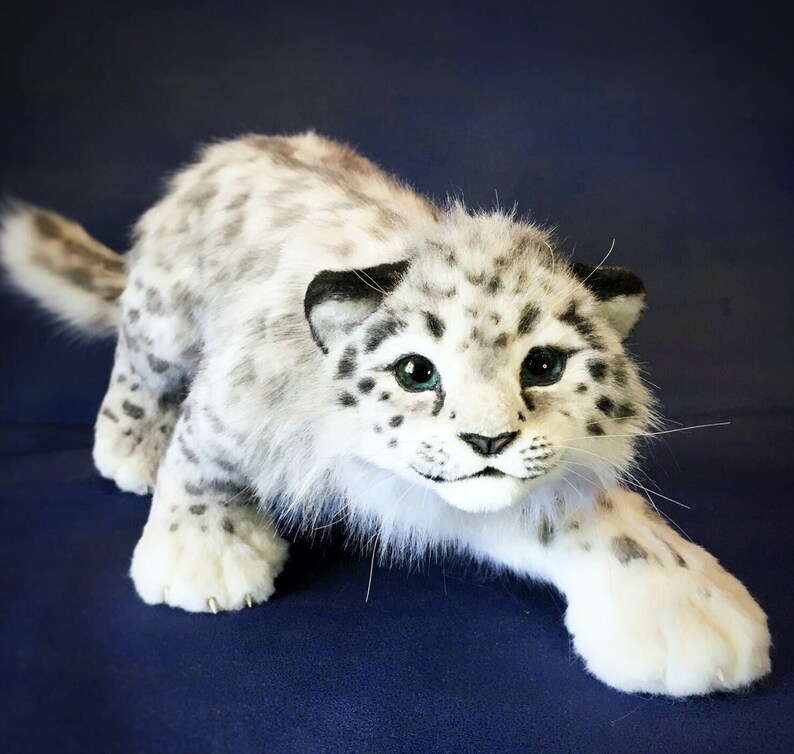 BABY SNOW LEOPARD Plush Toy, Unique Plush Toy - Etsy