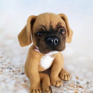 BOXER PUPPY COOKIE Needle Felted, Felt Wool Dog, Collectible Realistic ...