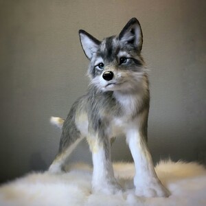 BIG WOLF CUB Plushie, Wolf Cub Stuffed Animal, 3D Realistic Wolf ...