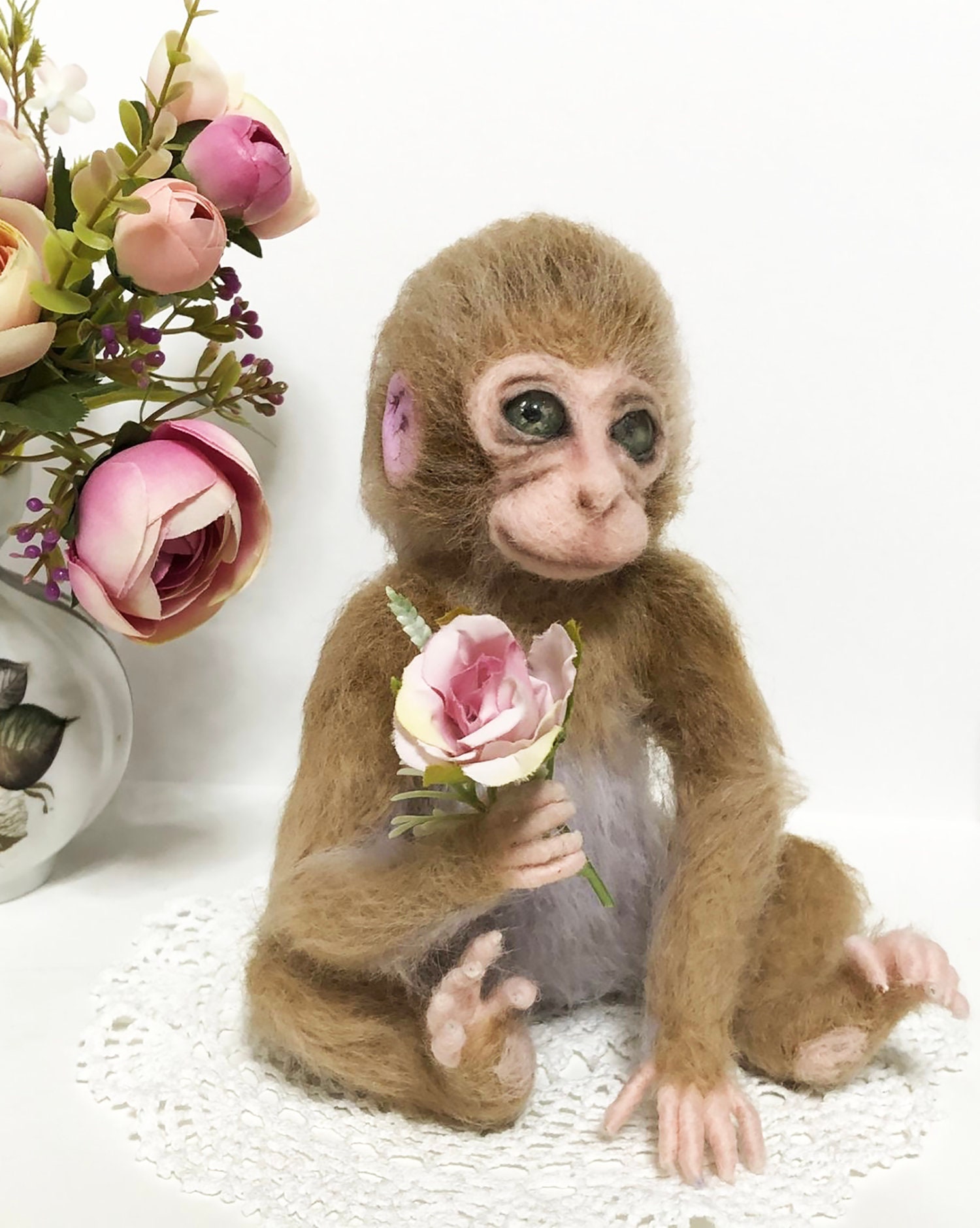 MONKEY CHITA Needle Felted Realistic Animals Handmade Gifts - Etsy UK