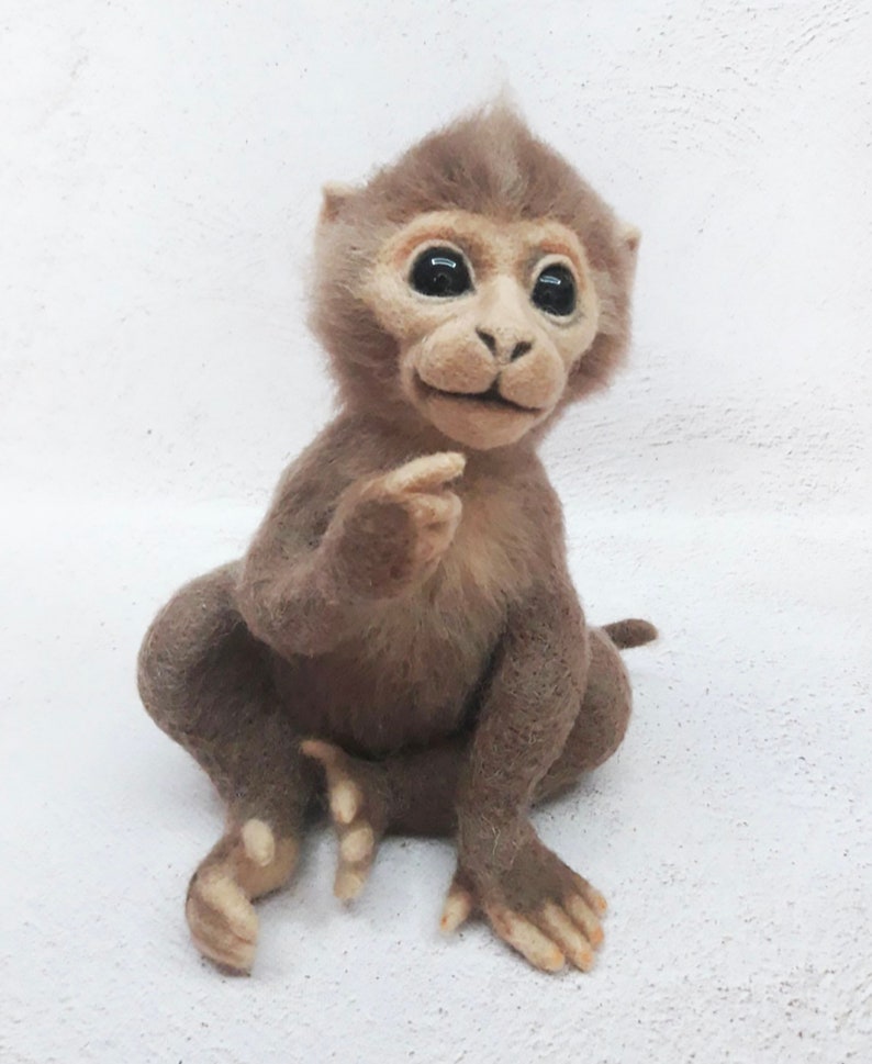 Felted Baby Monkey Needle Felt Monkey Figurine Wool Monkey - Etsy