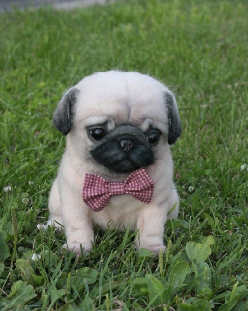 Custom Needle Felted Dog PUG Felted Pug Dog Statue Custom - Etsy