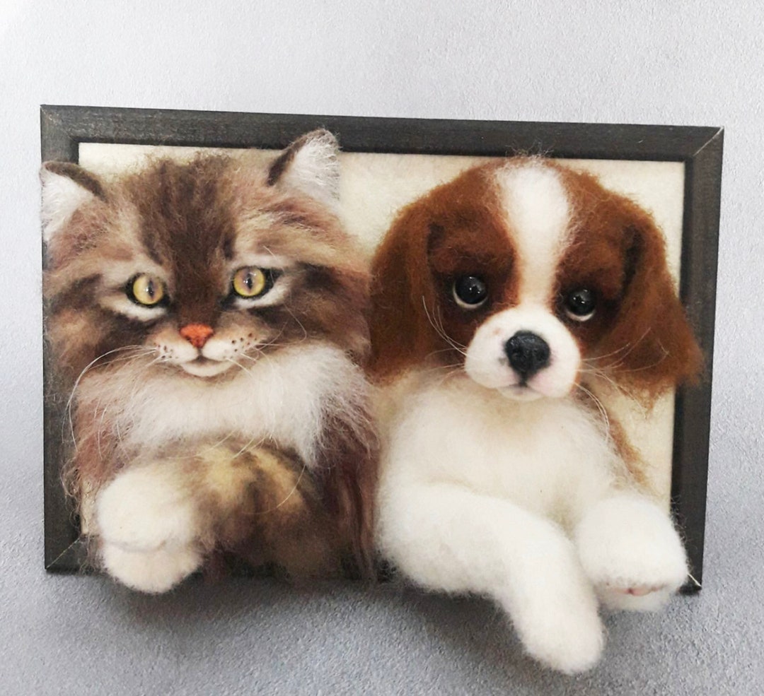 CUSTOM CAT & DOG Portrait, 3D Dog Portrait, Cat Portrait, Dog in Frame ...