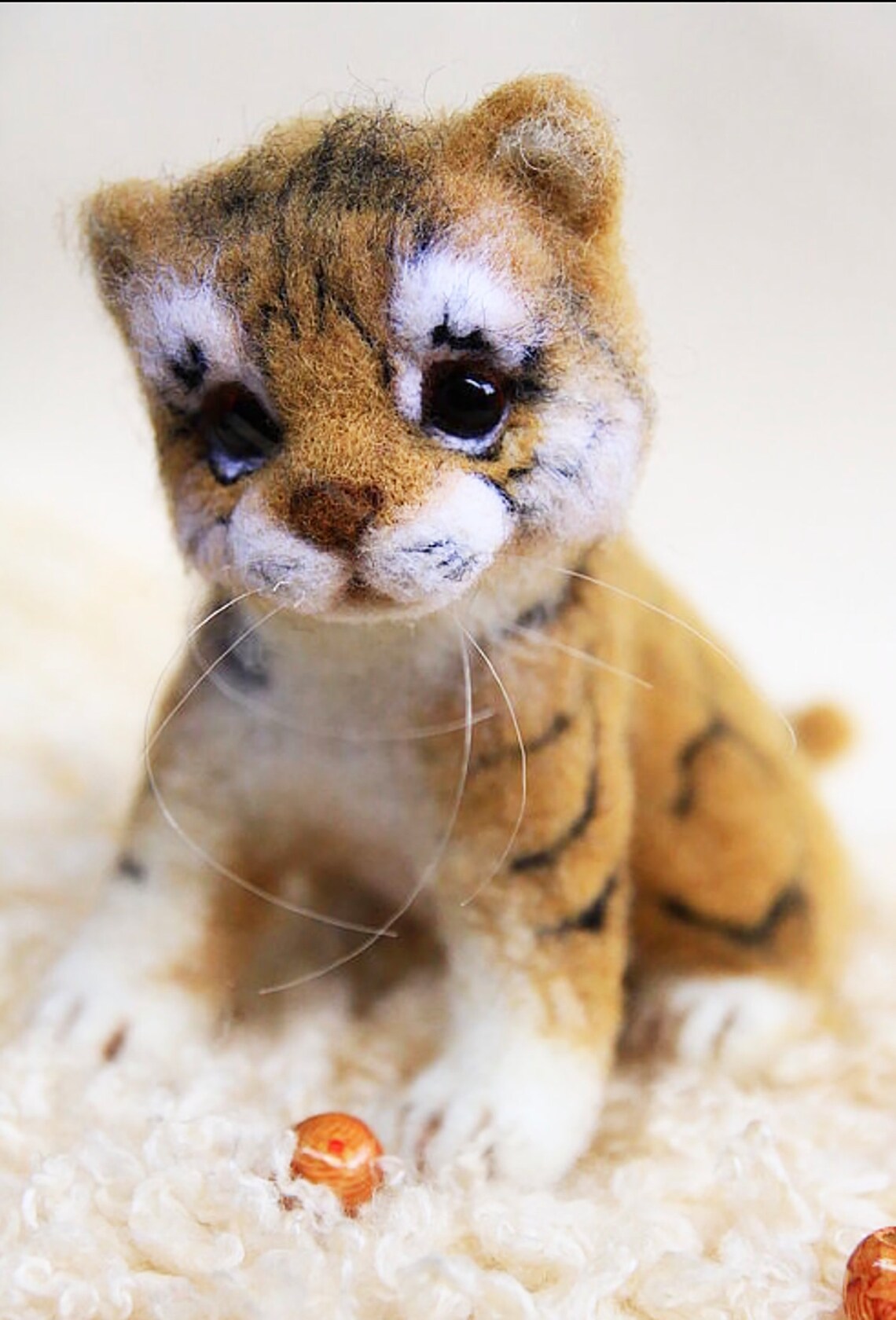 Needle Felted BABY TIGER Mini Tiger Sculpture Felted | Etsy