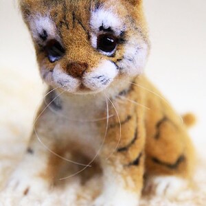 Needle Felted BABY TIGER, Mini Tiger Sculpture, Felted Animals ...