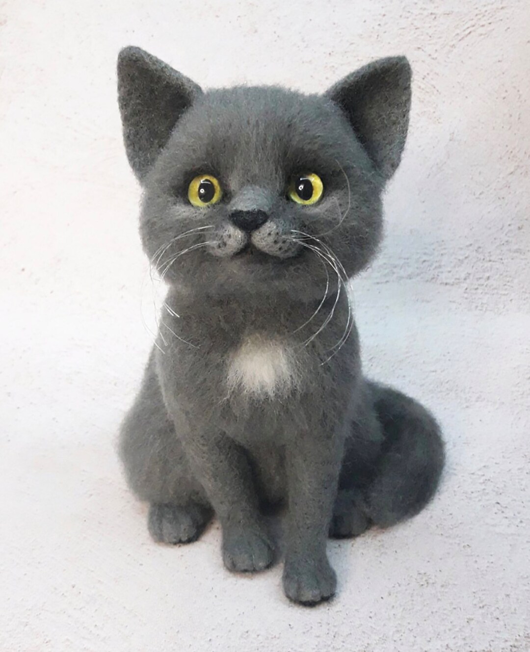 Needle Felted Cat, Felted KITTEN Shadow, Needle Felted Animals, Felt ...