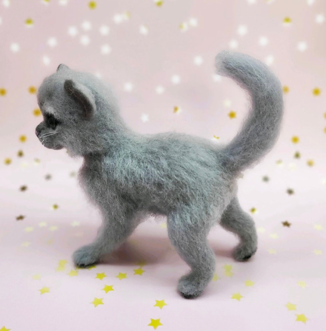 Needle Felted KITTEN MARY 3d Felt Cat Sculpture Needle | Etsy