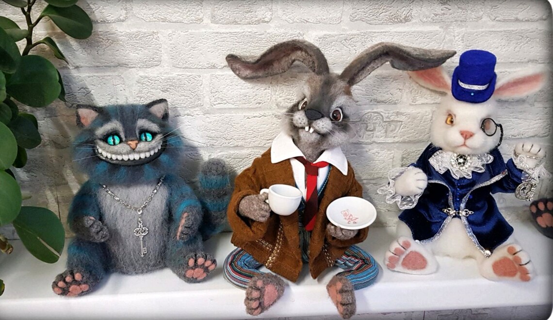 WHITE RABBIT From Alice in Wonderland Needle Felted Rabbit | Etsy