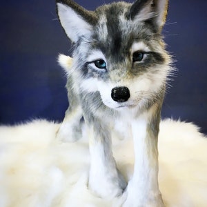 BIG WOLF CUB Plushie, Wolf Cub Stuffed Animal, 3D Realistic Wolf ...
