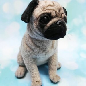 Needle Felted Dog PUG, Felted Pug Puppy, Needle Felted Animal, Pet ...
