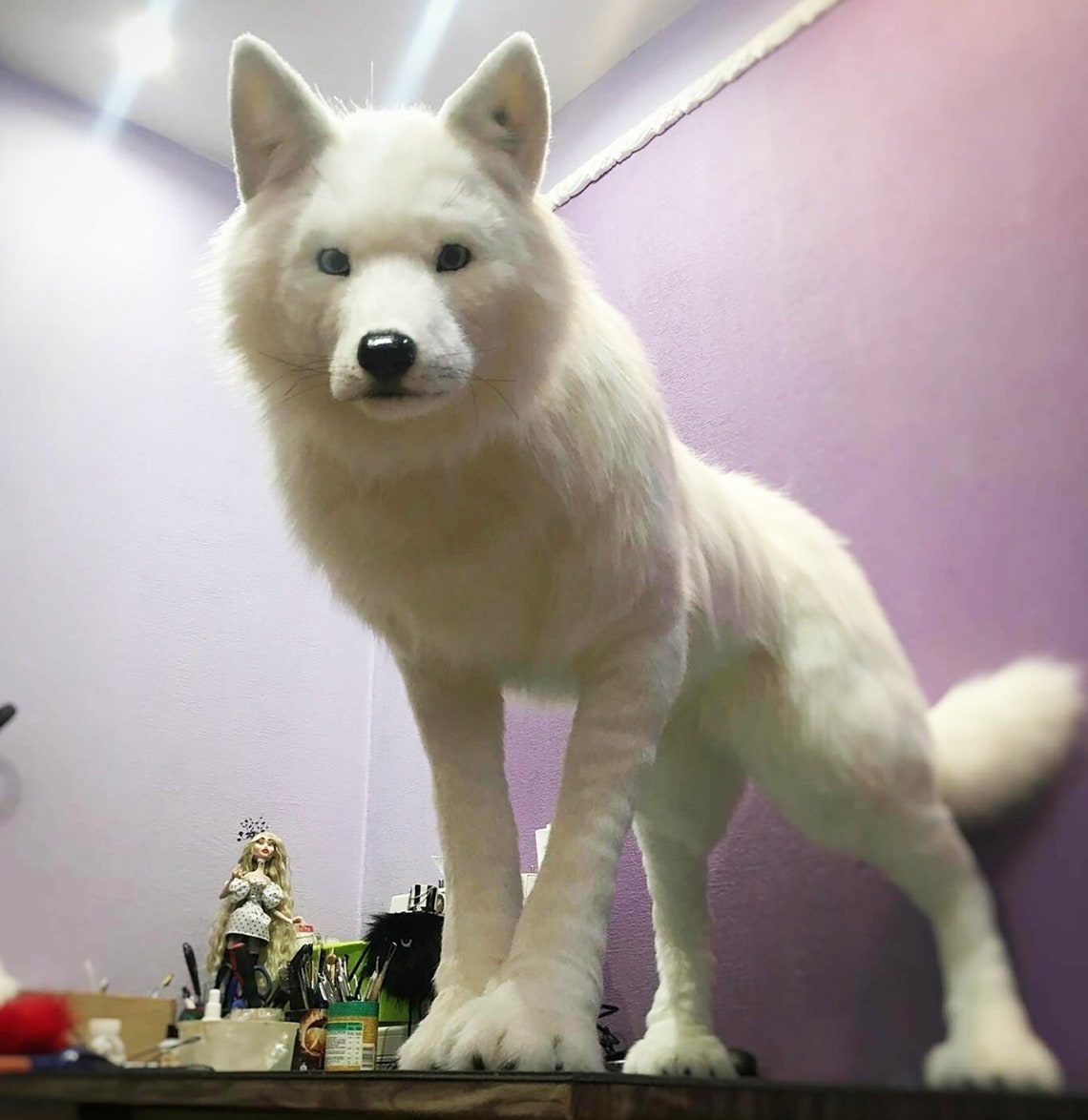 BIG REALISTIC WOLF Plushie Made to Order, Plush Toy, 3D Realistic Wolf ...