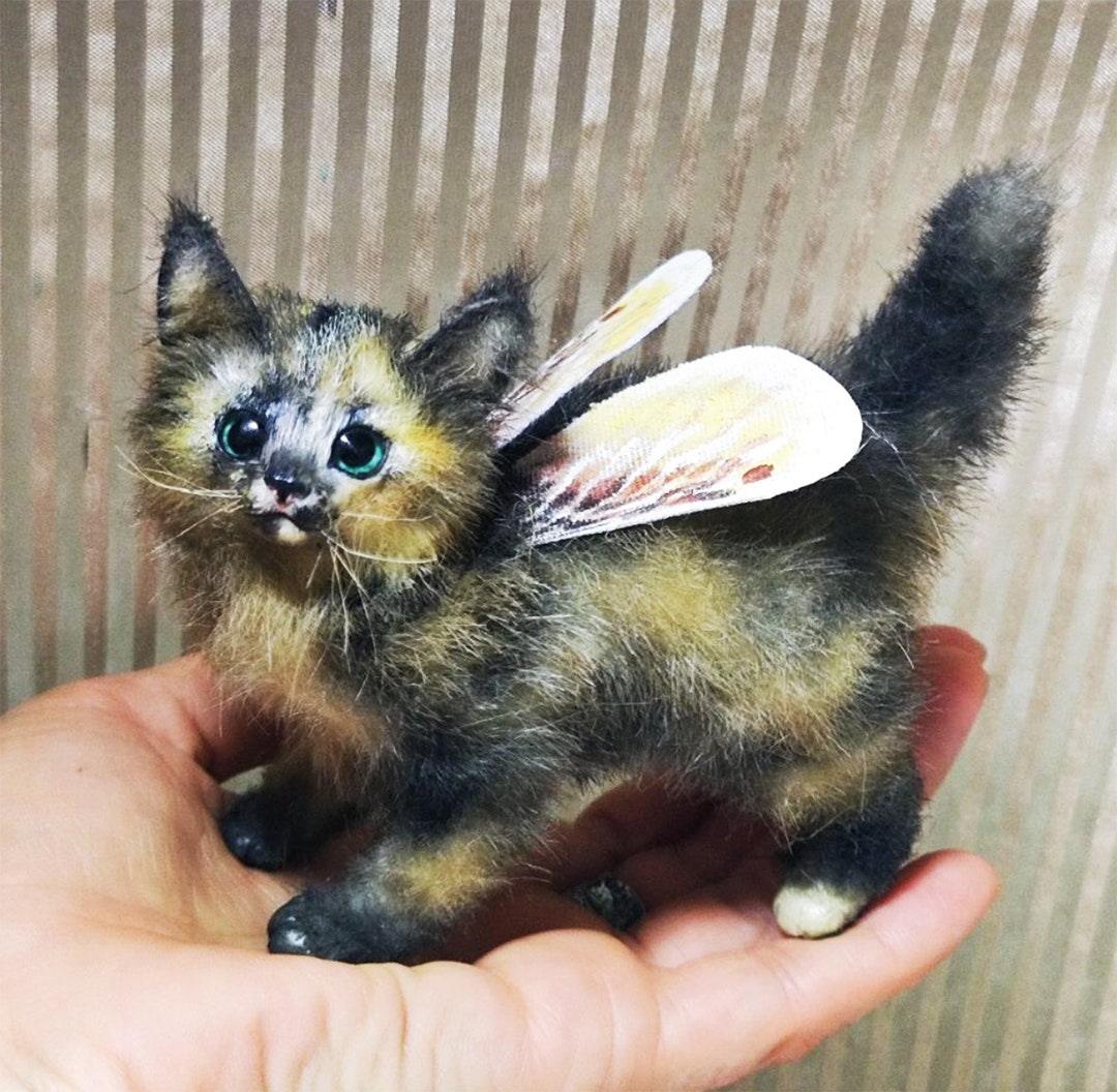 CUSTOM MINIATURE CAT Plushie, Cat Plush Doll, Cat With Wings From the ...