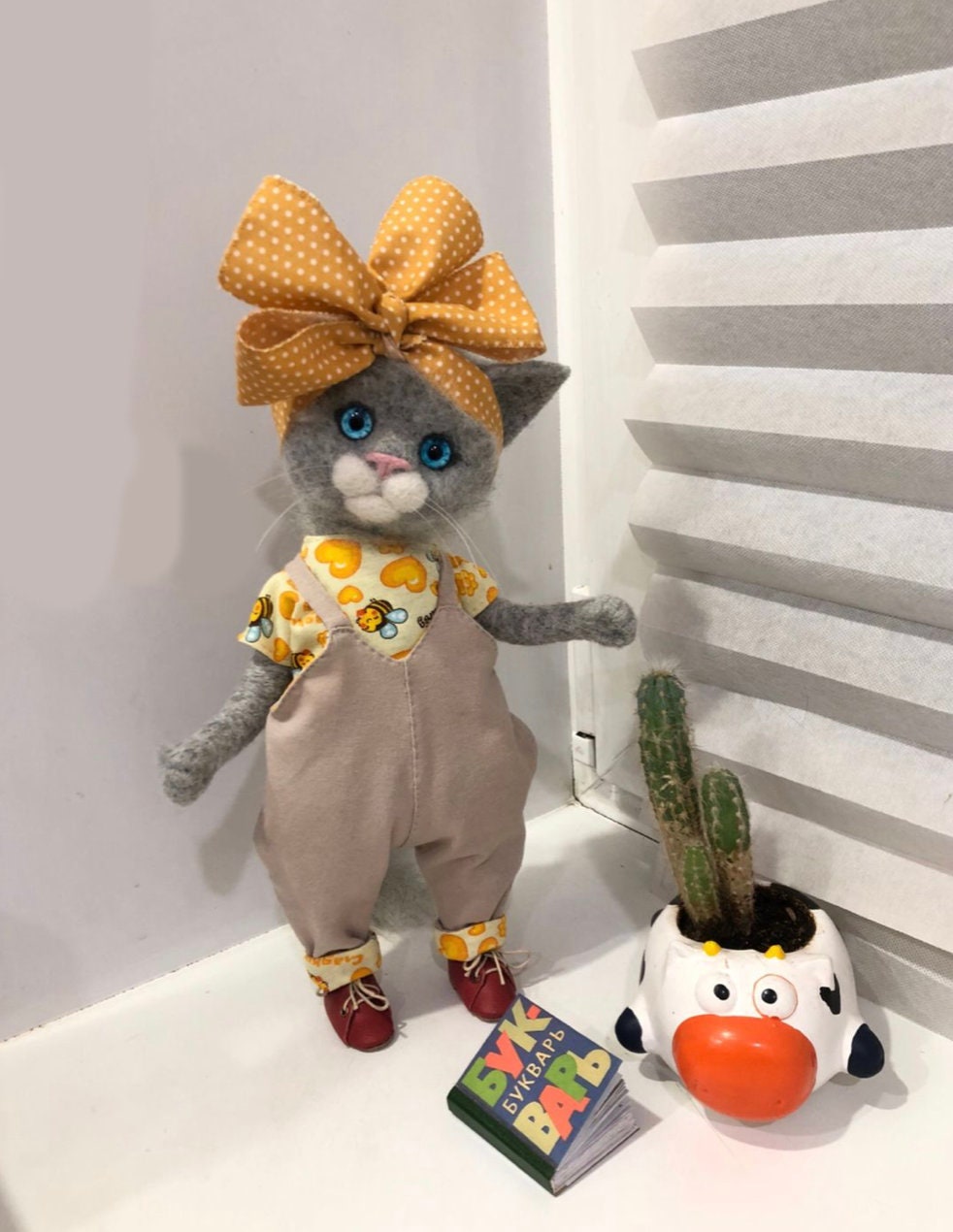 CAT Alexa Needle Felted, Felt Wool Cat, Collectible Realistic Animals ...
