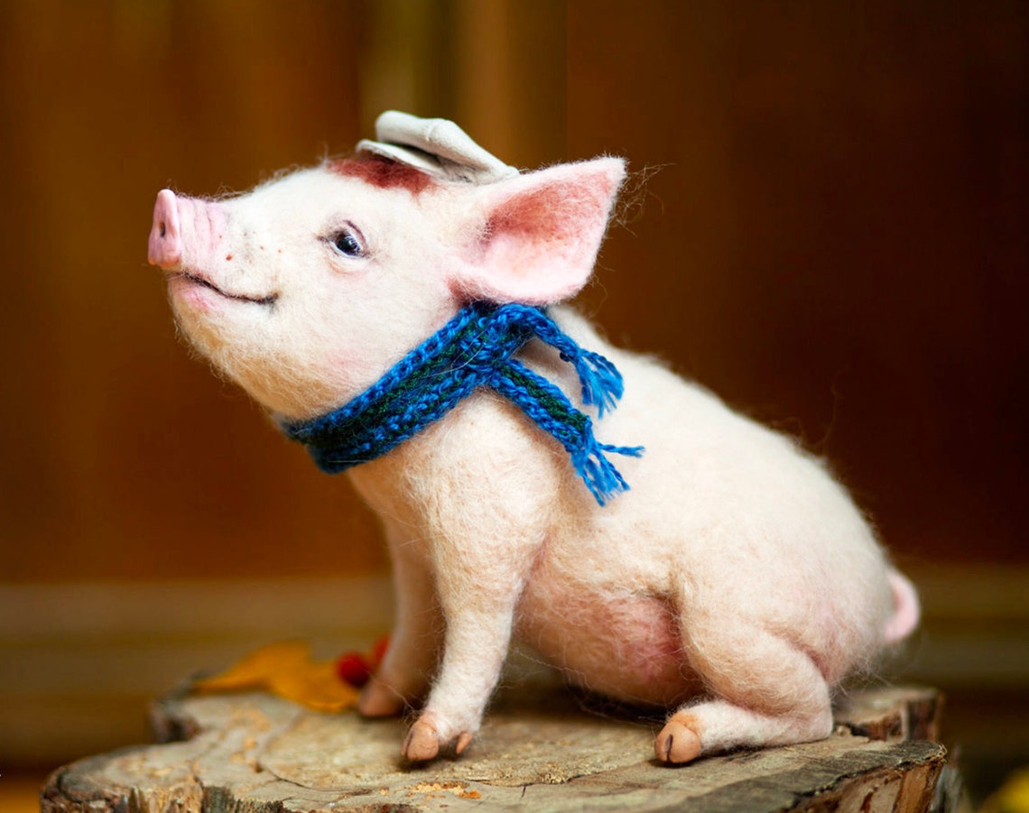 Needle Felted Cute PIGLET, Felted Pig, Felt Baby Pig, Pig Felt, Pig ...