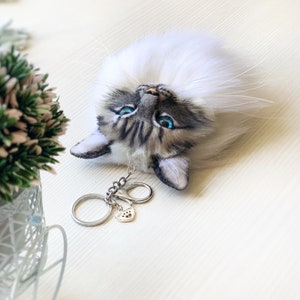 CUSTOM CAT KEY Chain Portrait From Photo, Cat Face Charm, Cat Portrait ...