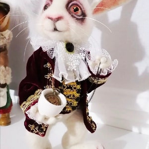 THE WHITE RABBIT From Alice in Wonderland is Needle Felted and One of a ...