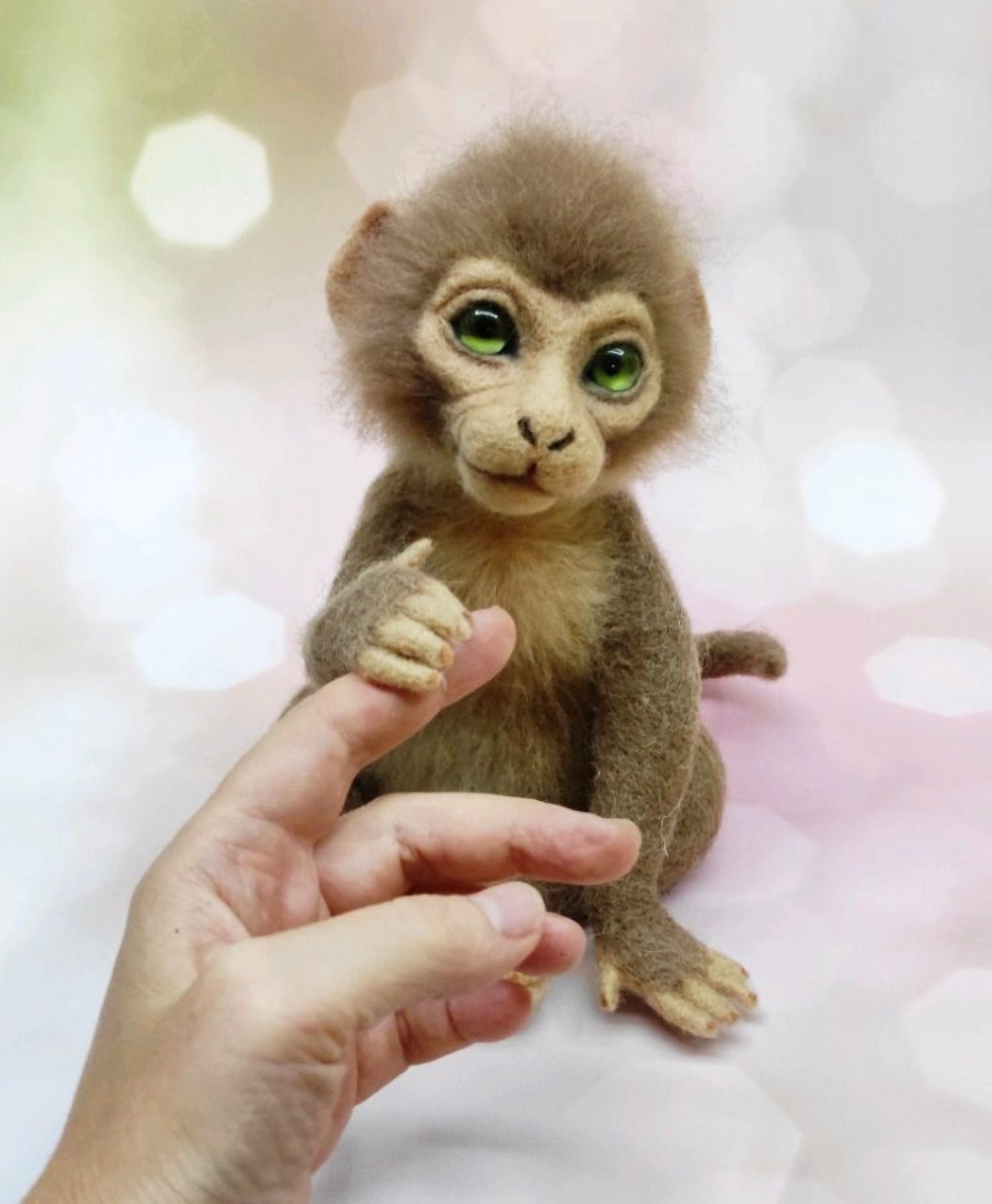 READY TO SHIP Felted Baby Monkey Needle Felt Monkey - Etsy