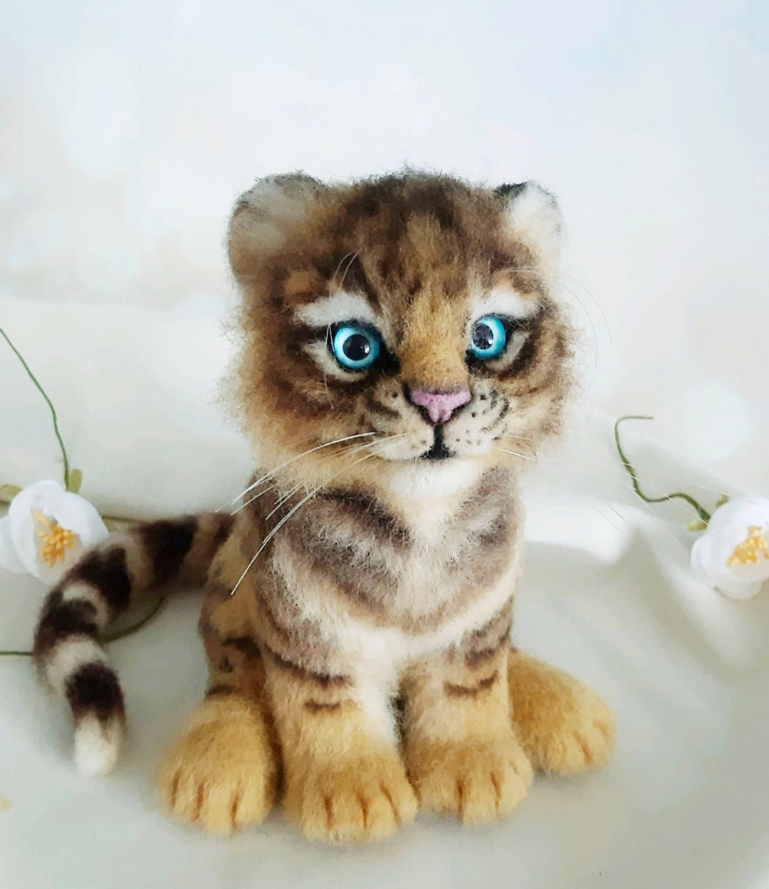 Felt Tiger, Tiger Statue, Wild Cat Toy, Cat Sculpture, Custom Made ...