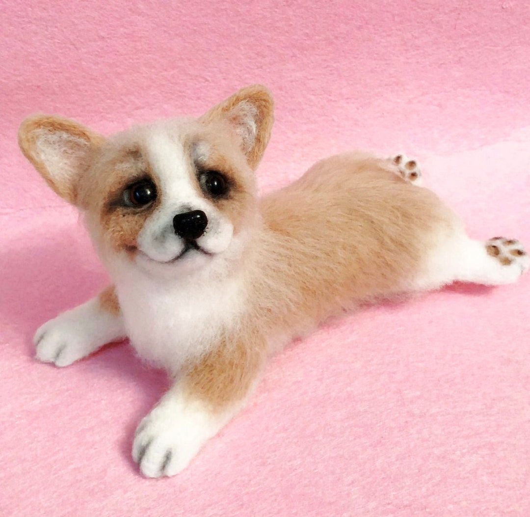 CORGI PUPPY, Needle Felted, Realistic Dog, Felt Corgi, Corgi Decor ...